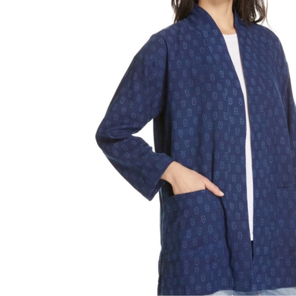 Eileen Fisher | Jackets & Coats | Eileen Fisher Organic Cotton Blue Pin ...